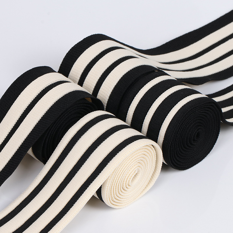 Elastic Ribbed Stripe Knit Tape for Pants & Sportswear