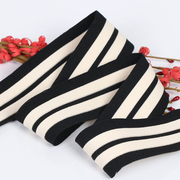 Elastic Ribbed Stripe Knit Tape for Pants & Sportswear