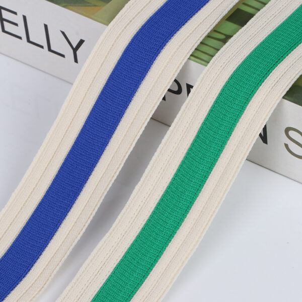 4cm Elastic Striped Ribbed Knit Tape for Sports Pants