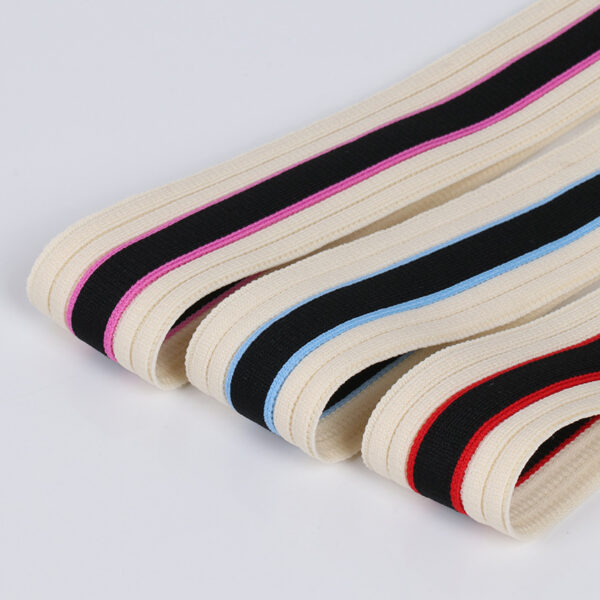 4cm Elastic Striped Ribbed Knit Tape for Sports Pants