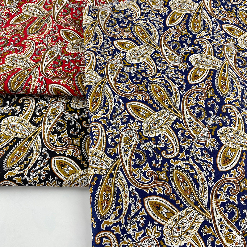 Cotton Paisley Print Fabric — Lightweight Ethnic Fabric