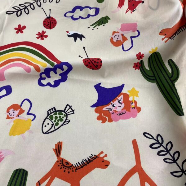 Cotton Poplin Cartoon Print Fabric