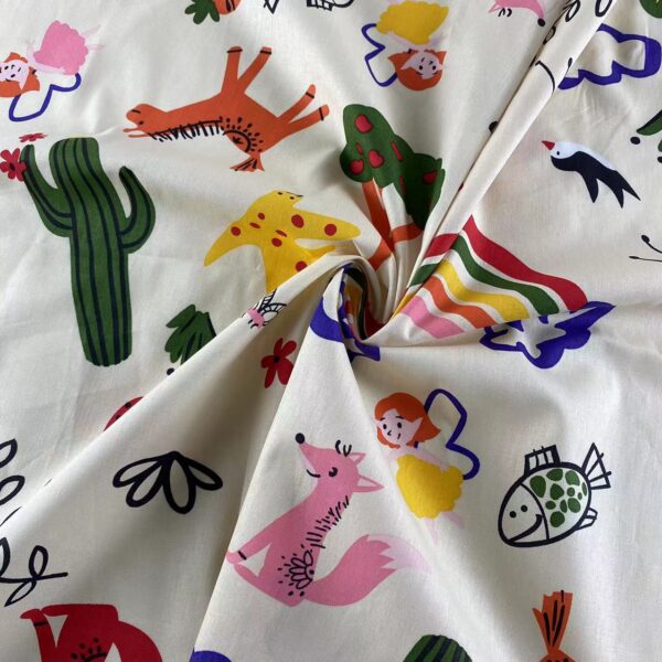 Cotton Poplin Cartoon Print Fabric