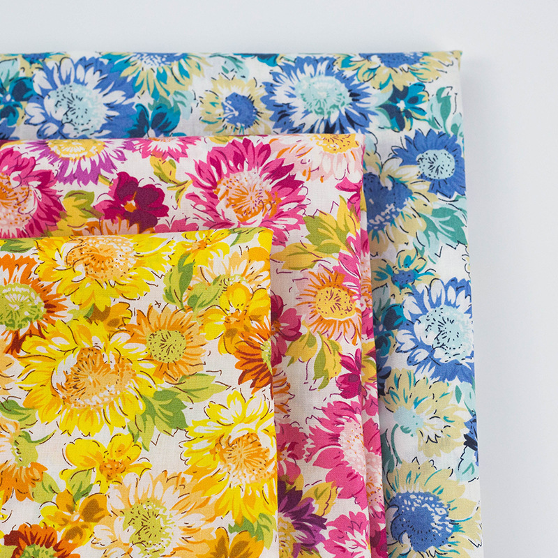 Sunflower Cotton Poplin Fabric for Summer Dresses