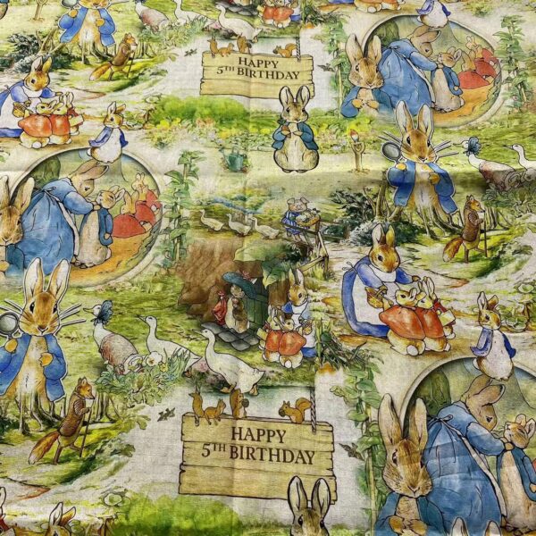 Cotton Digital Printed Fabric | Peter Rabbit Design
