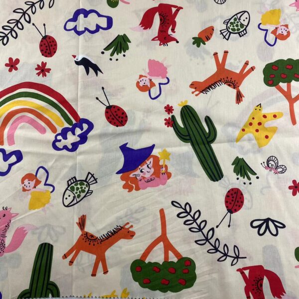Cotton Poplin Cartoon Print Fabric