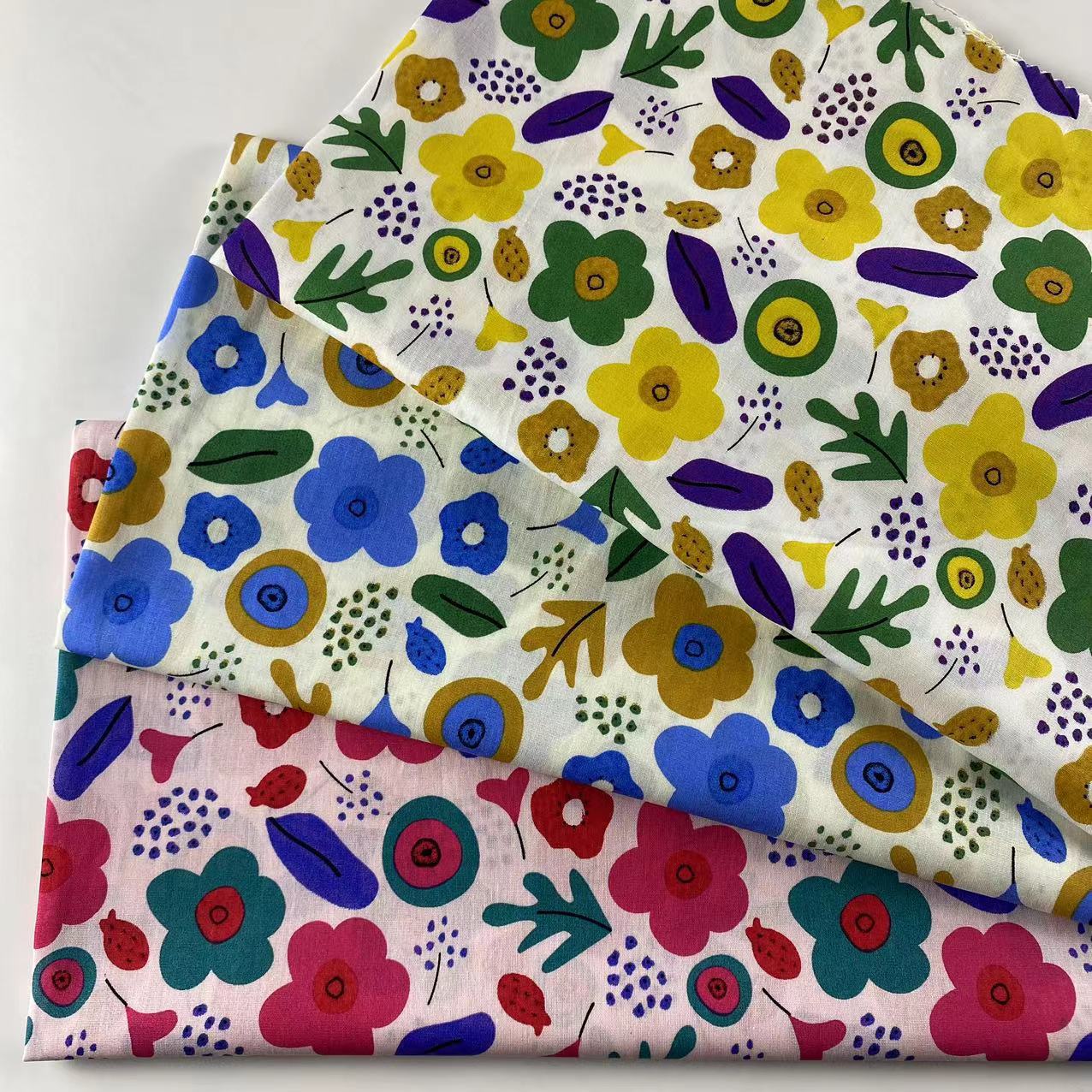Cotton Poplin Summer Floral Fabric | Printed Apparel Cloth