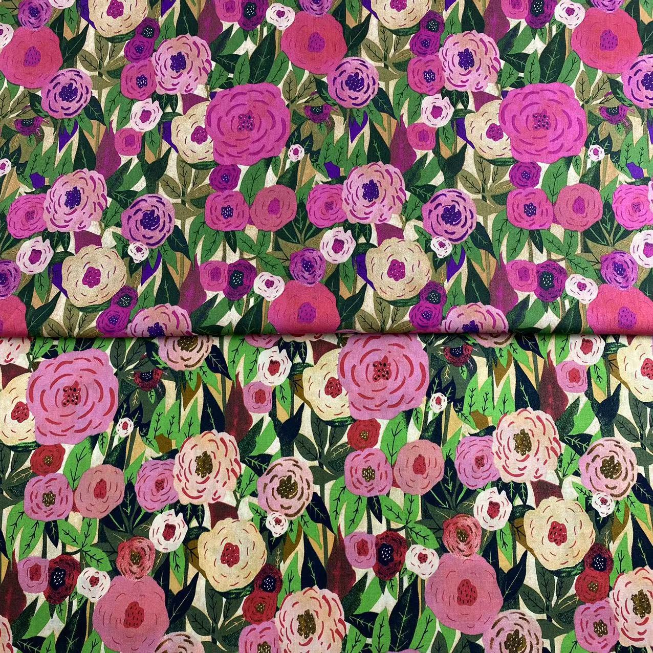 Oil Painting Style Cotton Printed Fabric