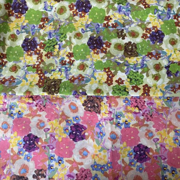 Cotton Poplin Oil Painting Floral Fabric