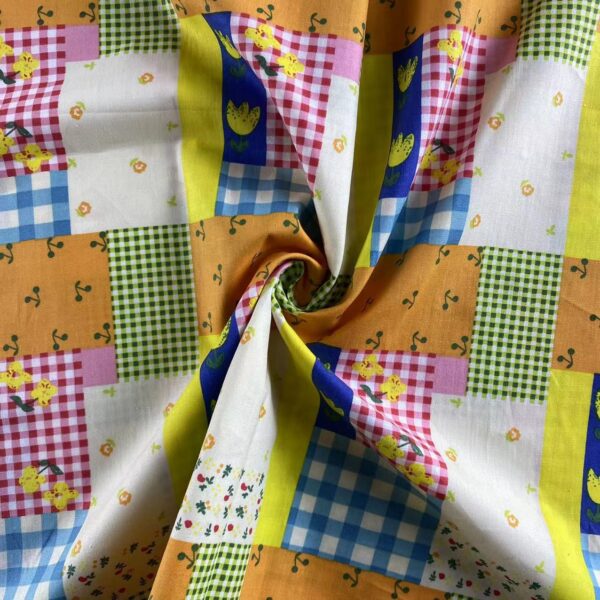 Cotton Poplin Patchwork Print Fabric | Summer Apparel Cloth