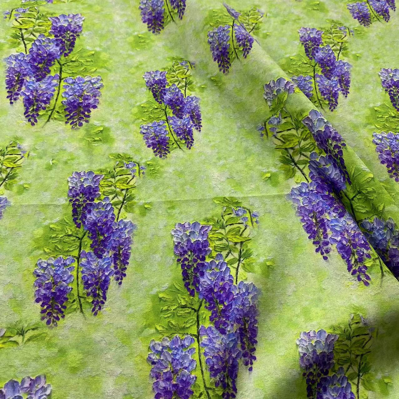 3D Cotton Digital Printed Pastoral Oil Painting Fabric