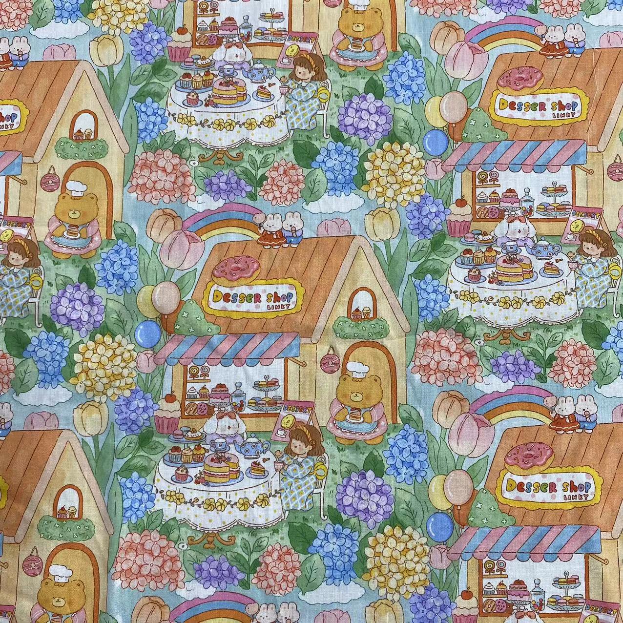 Cotton Digital Printed Cartoon Character Fabric